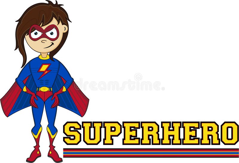 Cartoon Heroic Superhero stock vector. Illustration of vector - 95029773