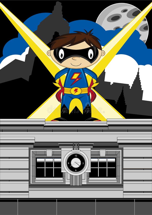 Cartoon Heroic Superhero stock vector. Illustration of comics - 95031633