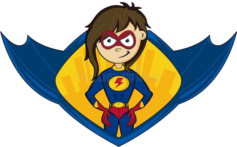 Cartoon Heroic Superhero stock vector. Illustration of super - 95086725