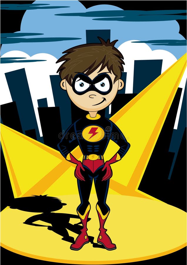 Cartoon Heroic Superhero stock vector. Illustration of heroes - 95086727
