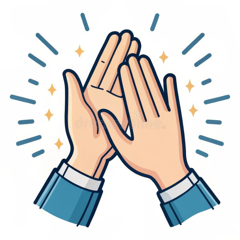 Cartoon High Five, Illustration, Teamwork Concept, Isolated on White ...