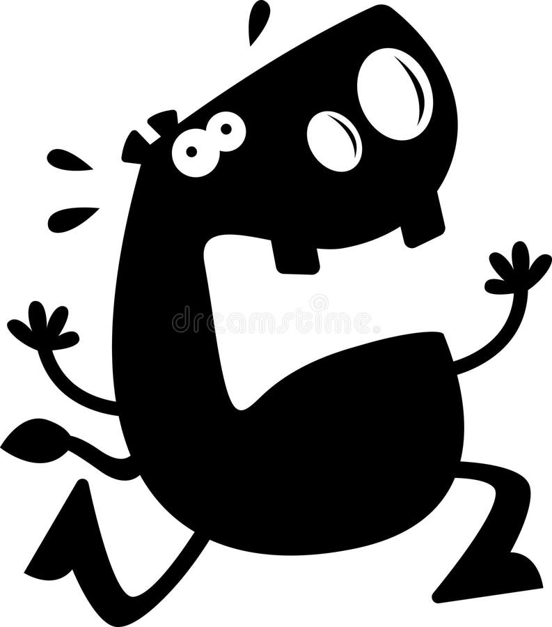 Cartoon Hippo Silhouette Afraid Stock Vector - Illustration of upset ...