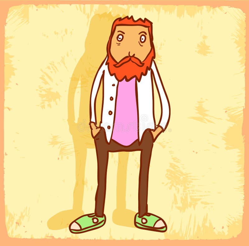 Cartoon Hipster Illustration, Vector Icon. Stock Vector - Illustration ...