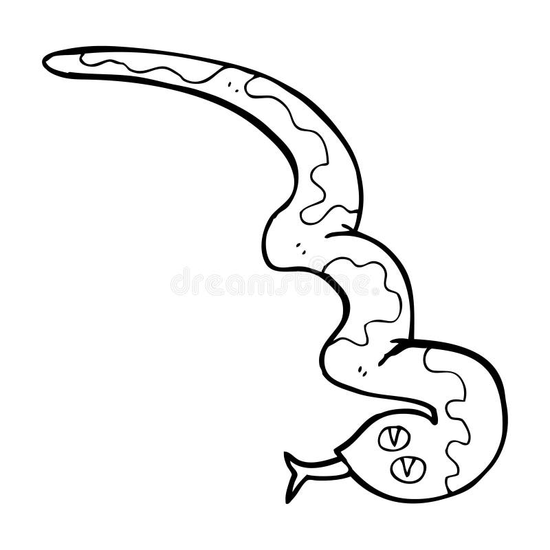 Hissing Snake Design Black White Vector Line Art Stock Illustrations ...