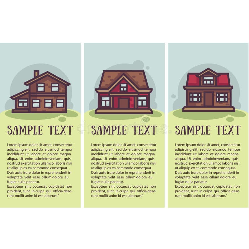 Cartoon homes stock vector. Illustration of facade, flat - 64518466