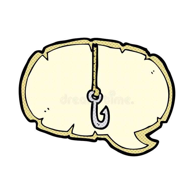Cartoon Hook with Speech Bubble Stock Illustration - Illustration of ...