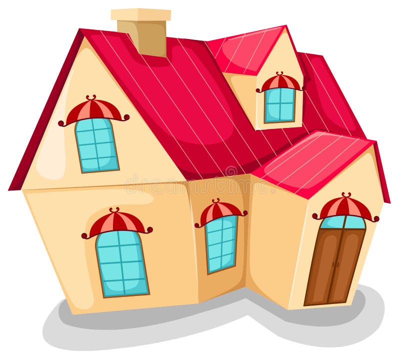 Cartoon house stock vector. Illustration of roof, sign - 22437956
