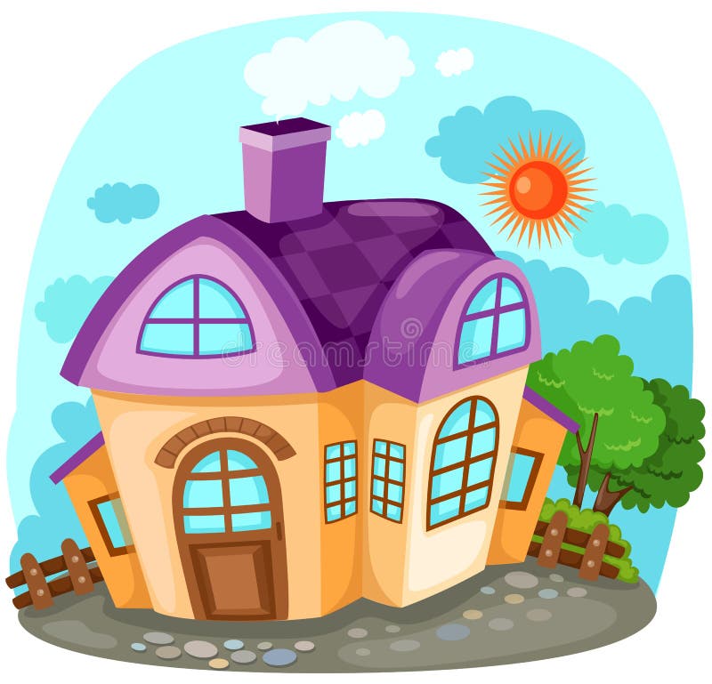 Cartoon house stock vector. Illustration of interior - 13185361