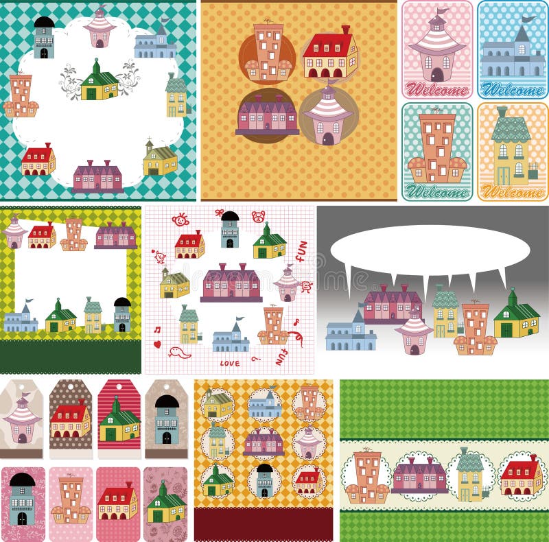 Cartoon house card stock vector. Illustration of adorable - 22519061