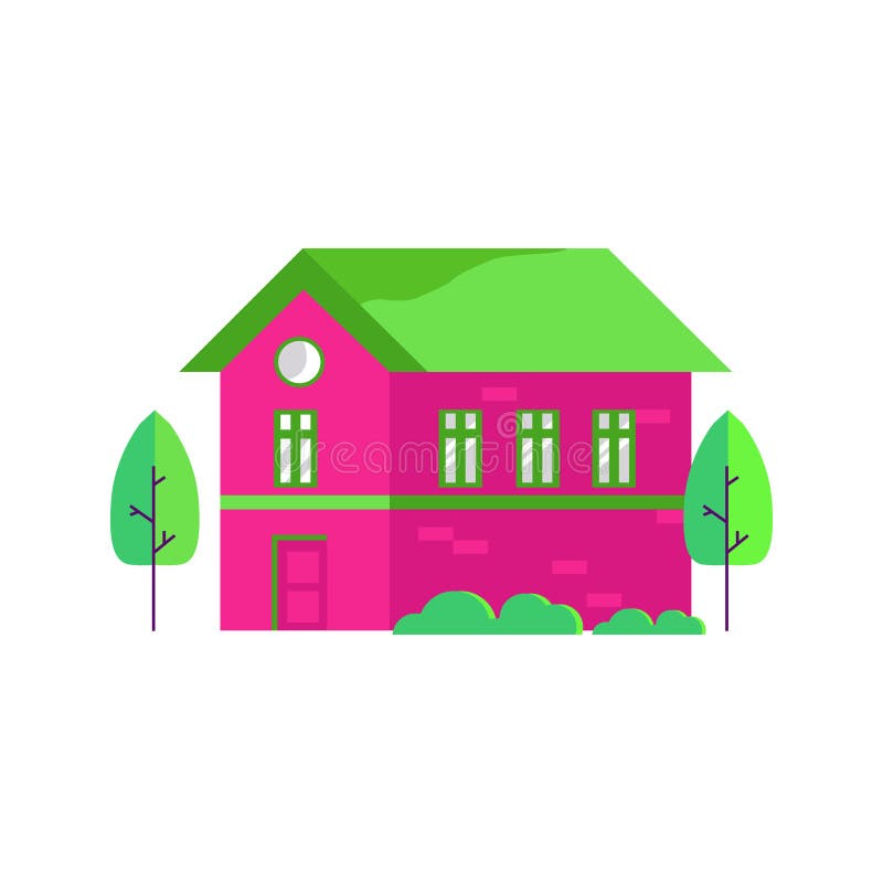 Cartoon House Concept Property Design Isolated Stock Vector ...
