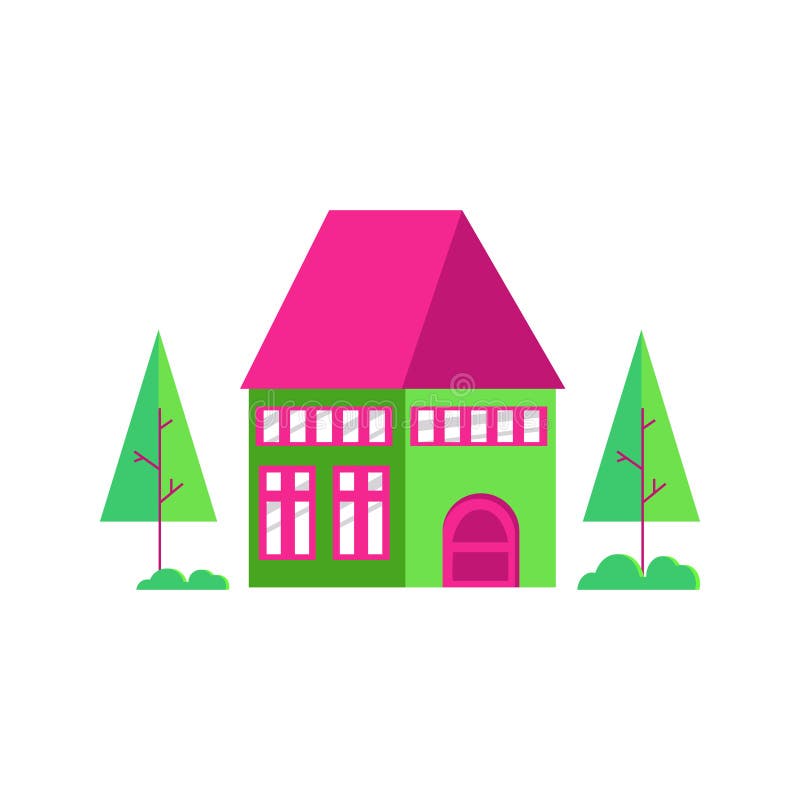 Cartoon House Concept Property Design Isolated Stock Vector ...