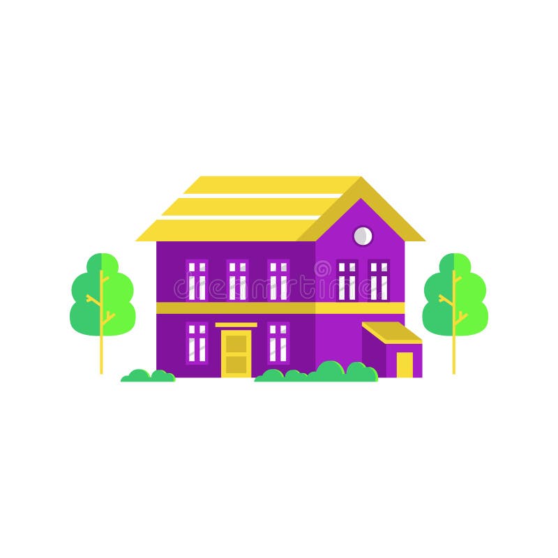 Cartoon House Concept Property Design Isolated Stock Vector ...