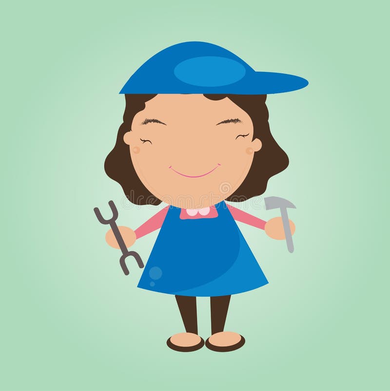 Cartoon House Does Repair Work Stock Illustration - Illustration of ...