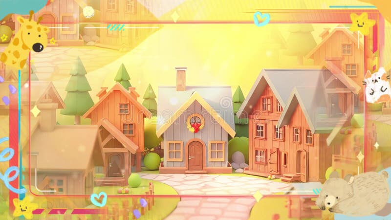 Houses Cartoon Framed stock video. Video of building - 363548037