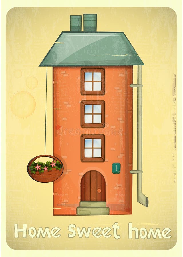 Cartoon Houses Postcard stock vector. Illustration of mailbox - 29394433