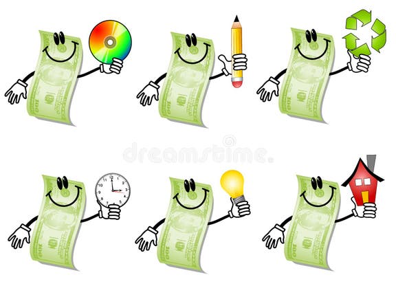 Cartoon Hundred Dollar Bills 2 Stock Illustration - Illustration of ...