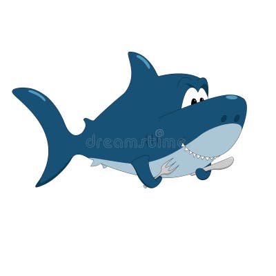 Cartoon hungry shark stock vector. Illustration of marine - 54890786