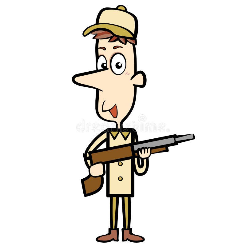 Cartoon Hunter with a Blunderbuss Stock Vector - Illustration of ...