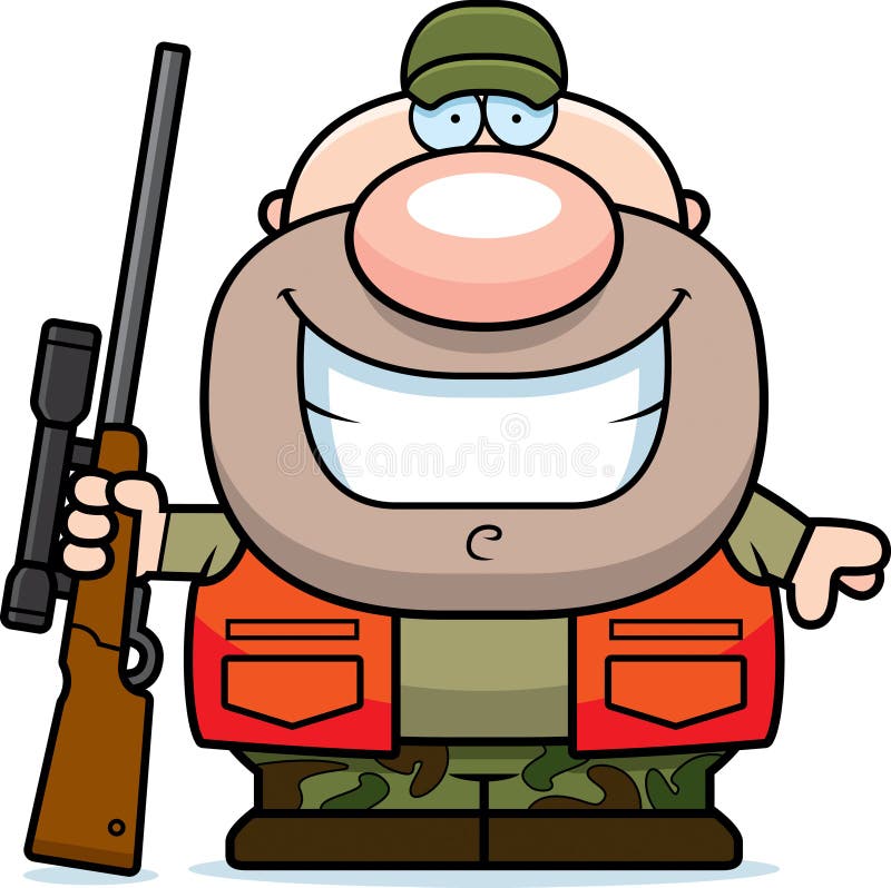 Cartoon Hunter Smiling stock vector. Illustration of vest - 49929127