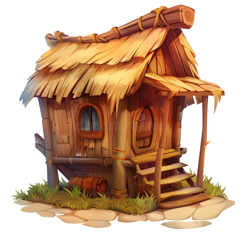 Cartoon hut fantasy stock illustration. Illustration of architecture ...