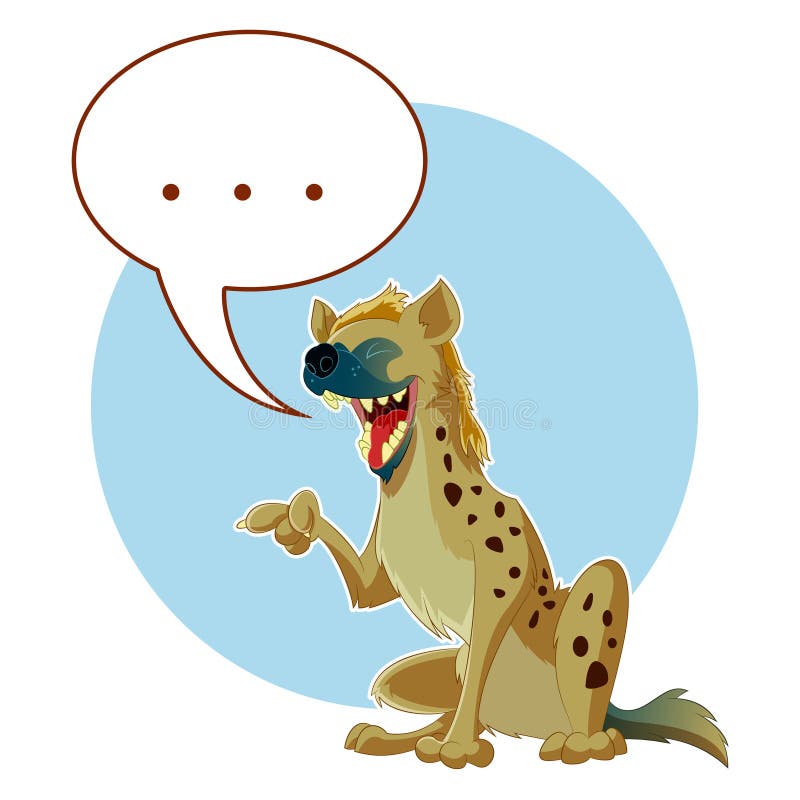 Cartoon Hyena and a Word Bubble Stock Vector - Illustration of happy ...