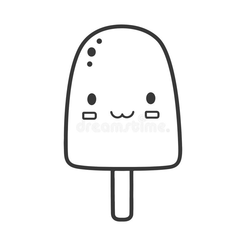 A Cartoon Ice Cream Popsicle with a Smiley Face Stock Vector ...