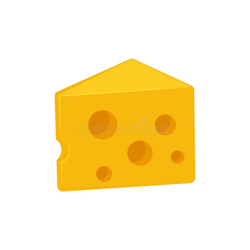 Cartoon Icon of a Cheese Wedge with Holes in Flat Style Stock Vector ...