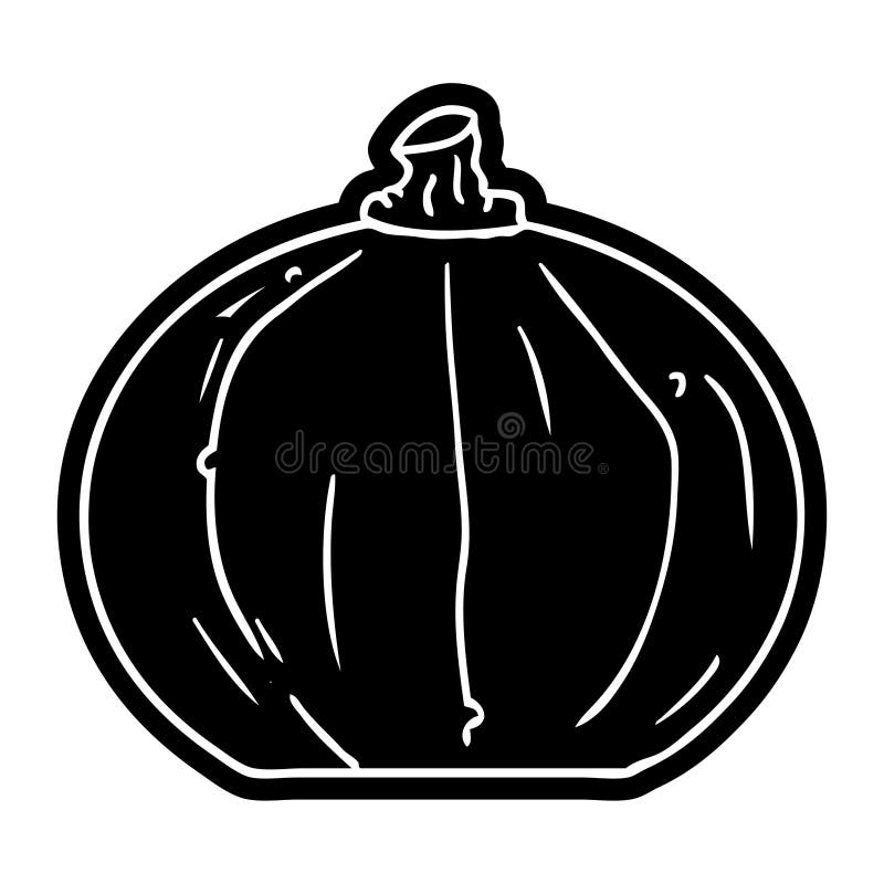 Cartoon Icon Drawing of a Pumpkin Stock Vector - Illustration of symbol ...