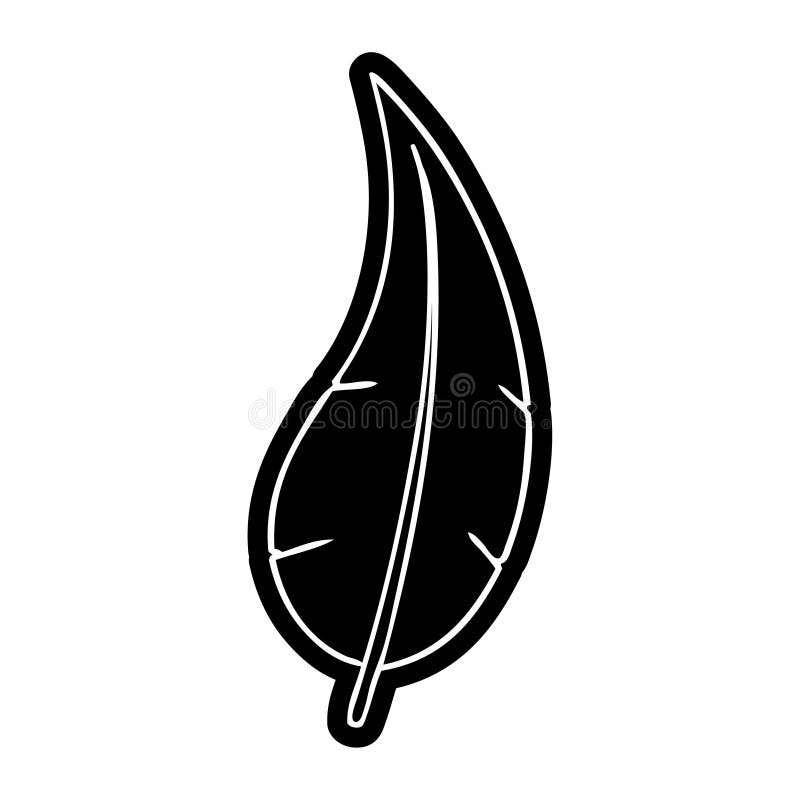 Cartoon Icon of a Green Long Leaf Stock Vector - Illustration of icon ...