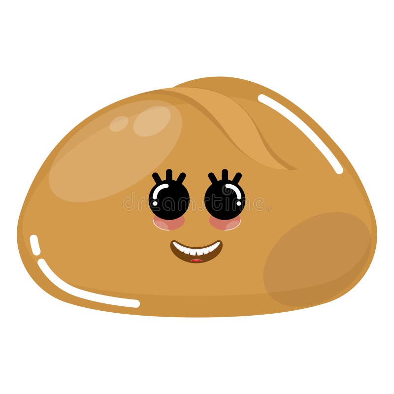 Happy bun bread stock vector. Illustration of breakfast - 190706187