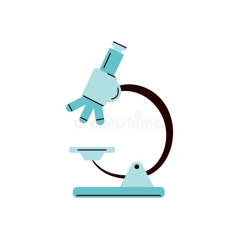 Cartoon Icon of Laboratory Microscope Sign, Flat Vector Illustration ...