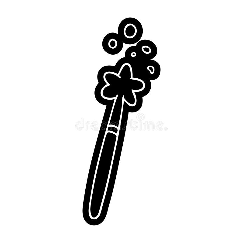 Cartoon Icon of a Magic Wand Stock Vector - Illustration of doodle ...