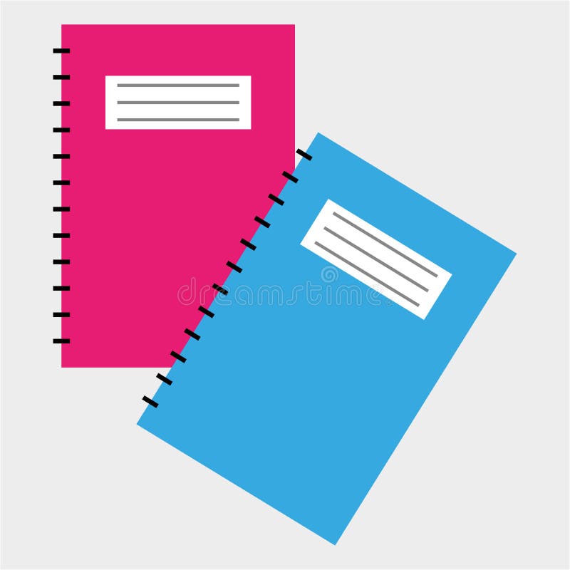 Cartoon Icon with Notebooks for Paper Design. Vector Illustration ...