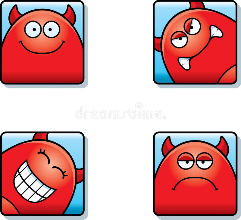 Cartoon Devil Icons stock vector. Illustration of graphic - 116183914
