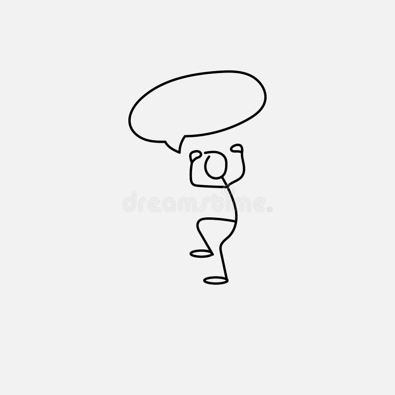 Cartoon Icon of Sketch Stick Figure Angry Stock Illustration ...