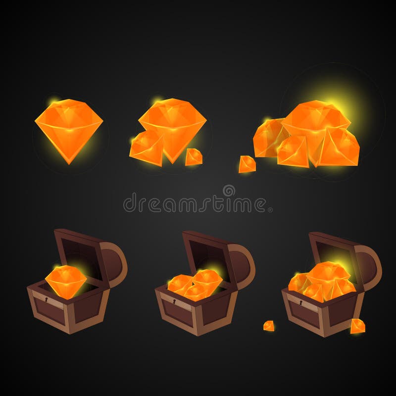 Cartoon Icons Crystals,gemstones,gems,diamonds for the Games Interface ...