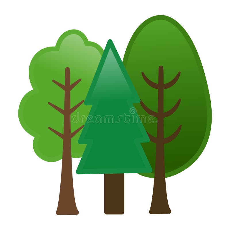 Cartoon Icons Green Trees stock vector. Illustration of logo - 281963817
