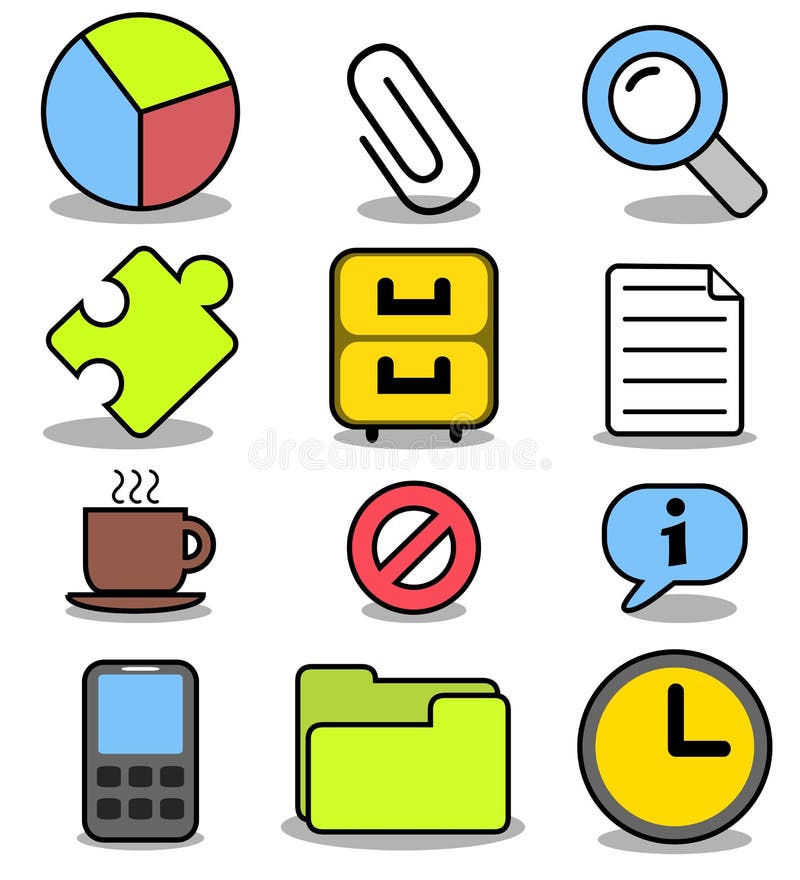 Set of Cartoon Icons in Hand Drawn Style on Stock Vector - Illustration ...