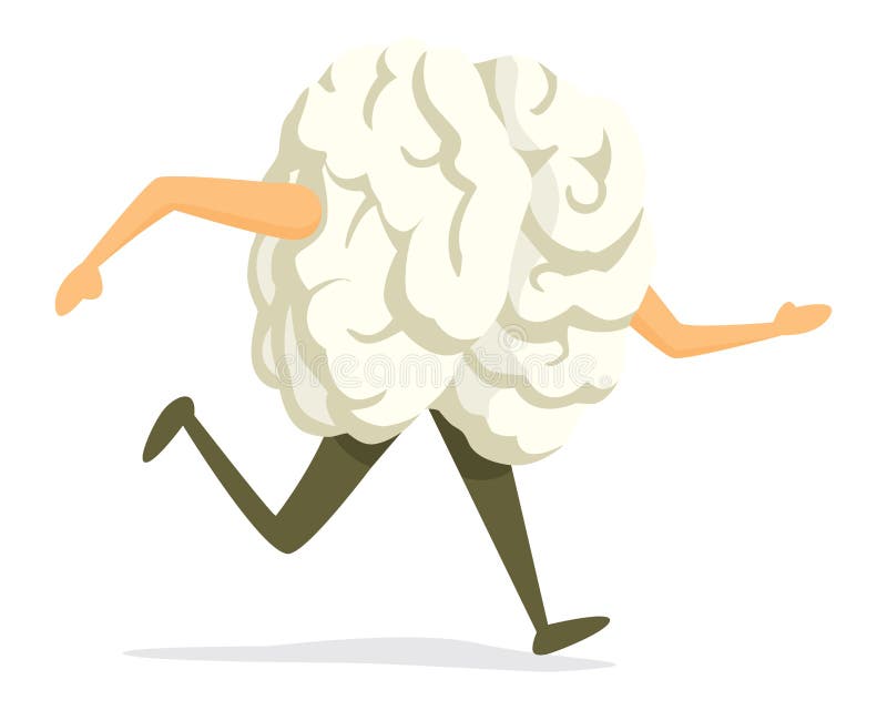 Brain on the Move or Running Stock Vector - Illustration of escape ...