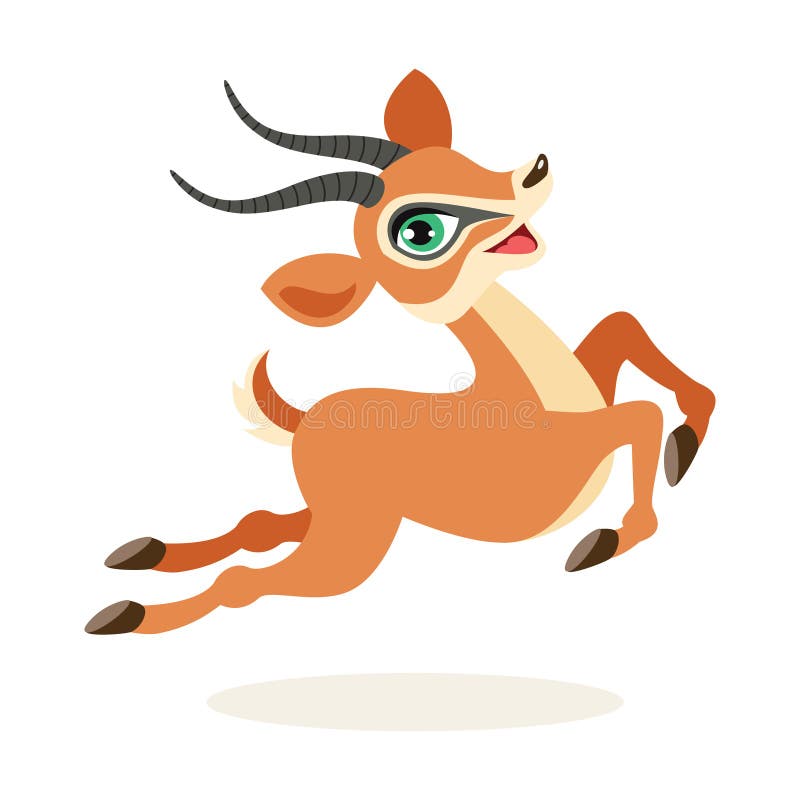 Cartoon Illustration of an Antelope Stock Illustration - Illustration ...