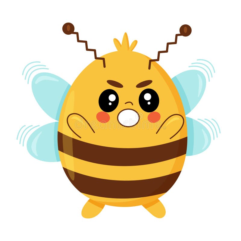 A Cartoon Illustration of a Bee Looking Scared. Stock Vector ...
