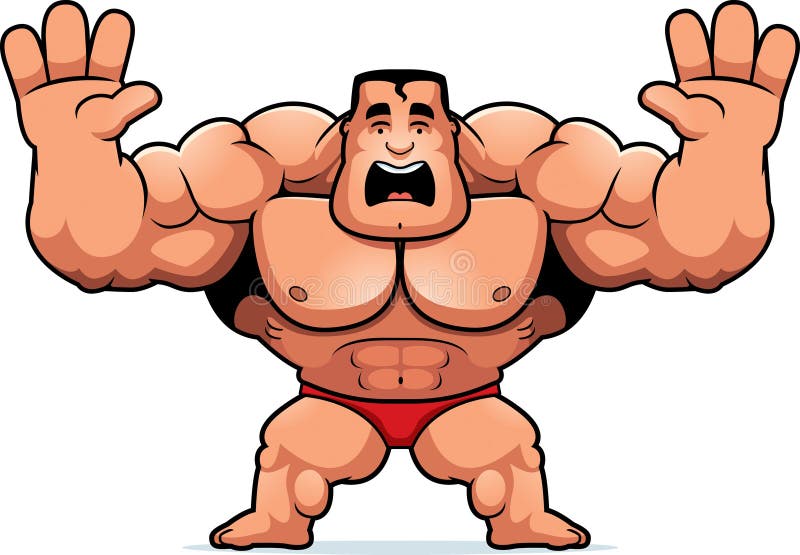 Cartoon Bodybuilder Scared stock vector. Illustration of vector - 115815458
