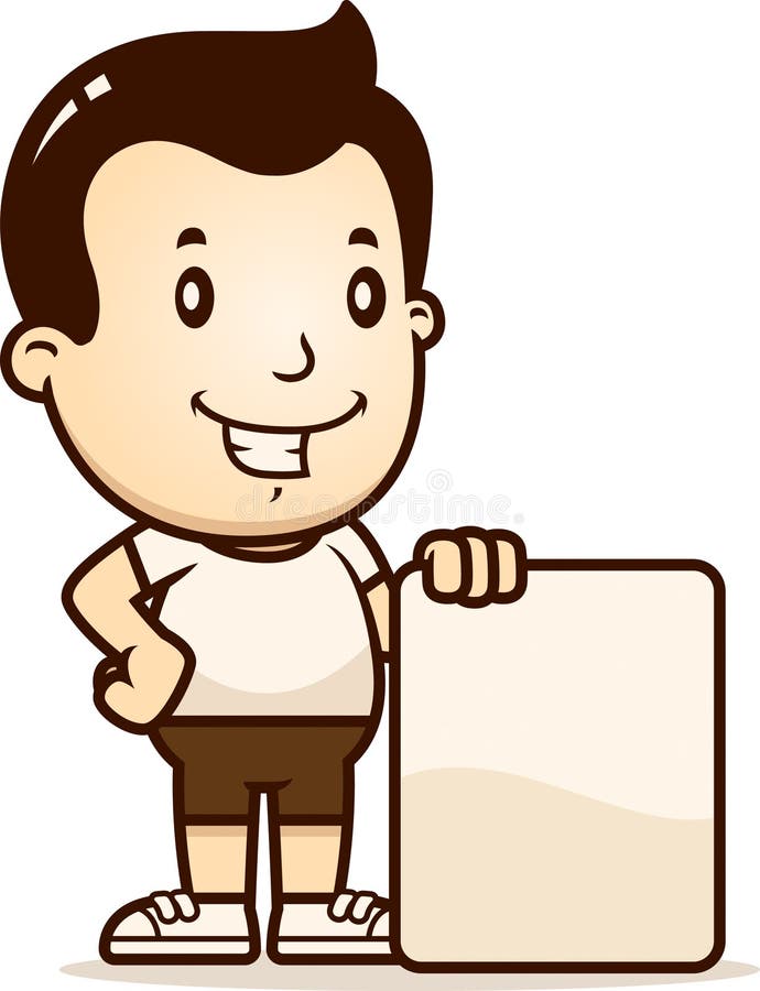 Cartoon Boy Sign stock vector. Illustration of happy - 116203093