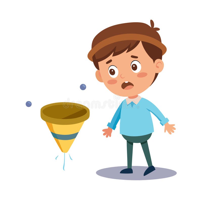 Cartoon Boy with Surprised Expression Watching Magic Trick, Cartoon ...