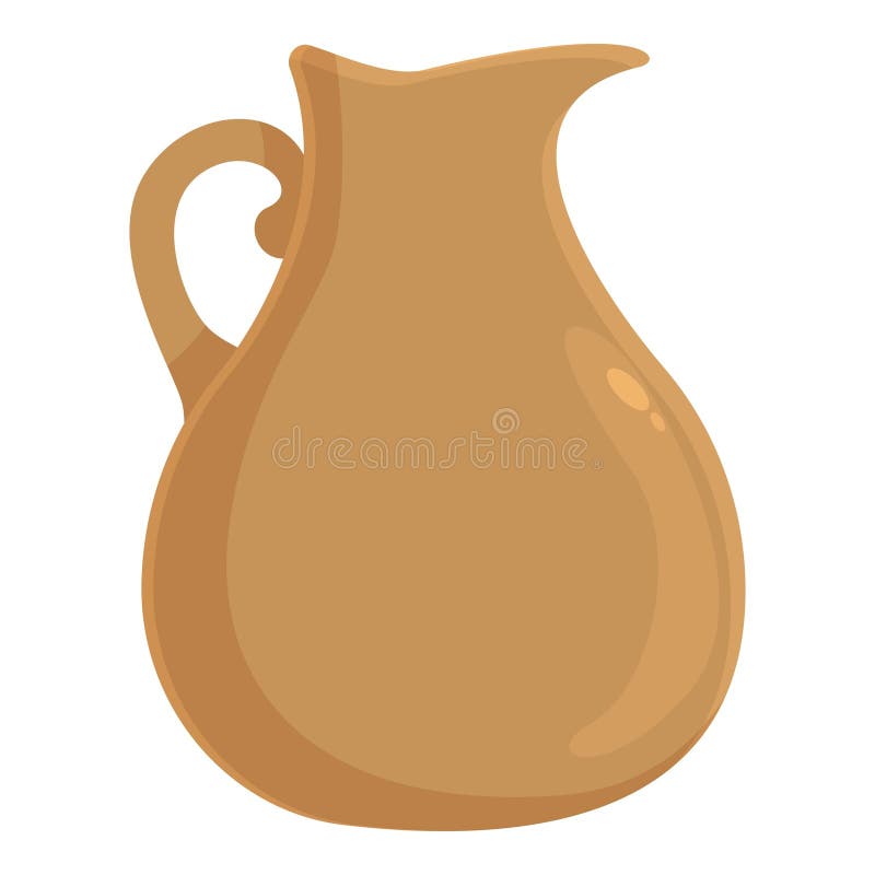 Brown Empty Ceramic Pitcher with Handle for Serving Water or Wine Stock ...