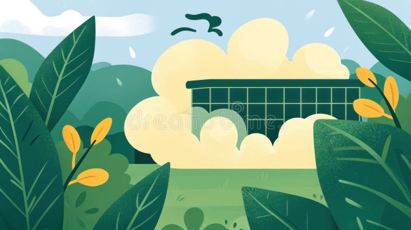 A Cartoon Illustration of a Building Exploding in the Distance, AI ...