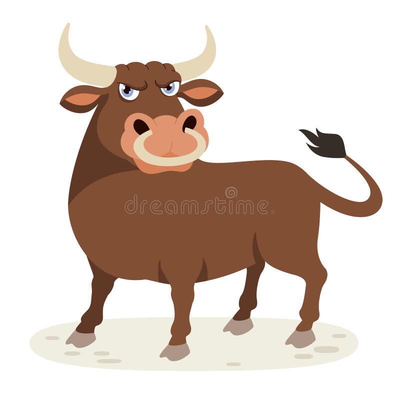 Cartoon Illustration of a Bull Stock Illustration - Illustration of ...