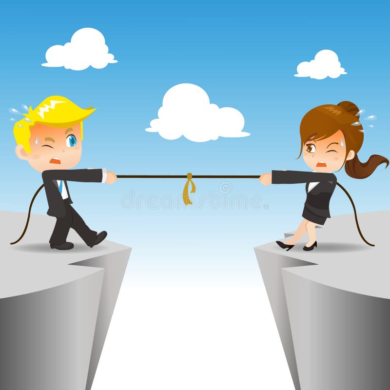 Cartoon Illustration Businesspeople Competing Stock Vector ...