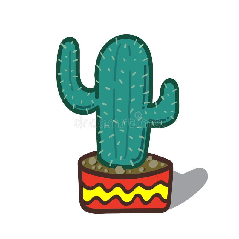 Cartoon Illustration of a Cactus Tree Stock Illustration - Illustration ...