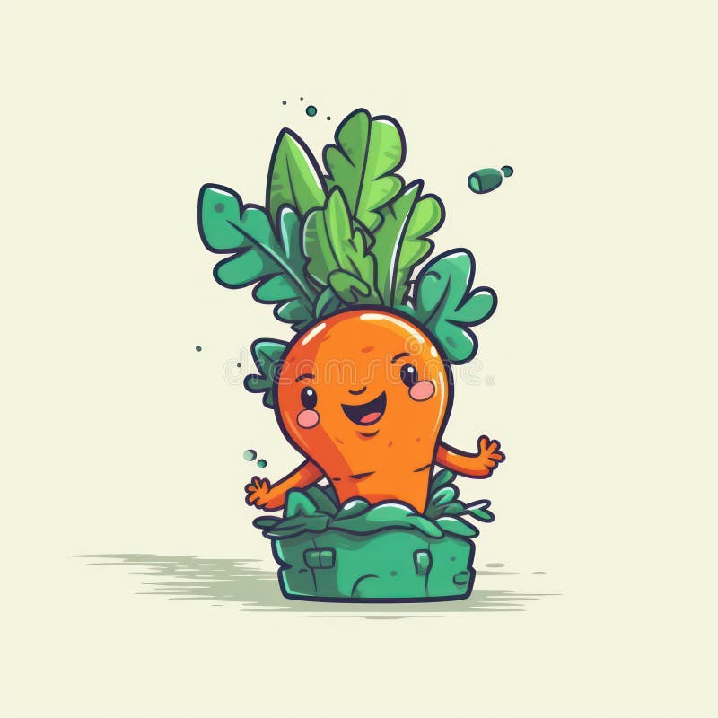 Cartoon Illustration of a Carrot. Stock Illustration - Illustration of ...